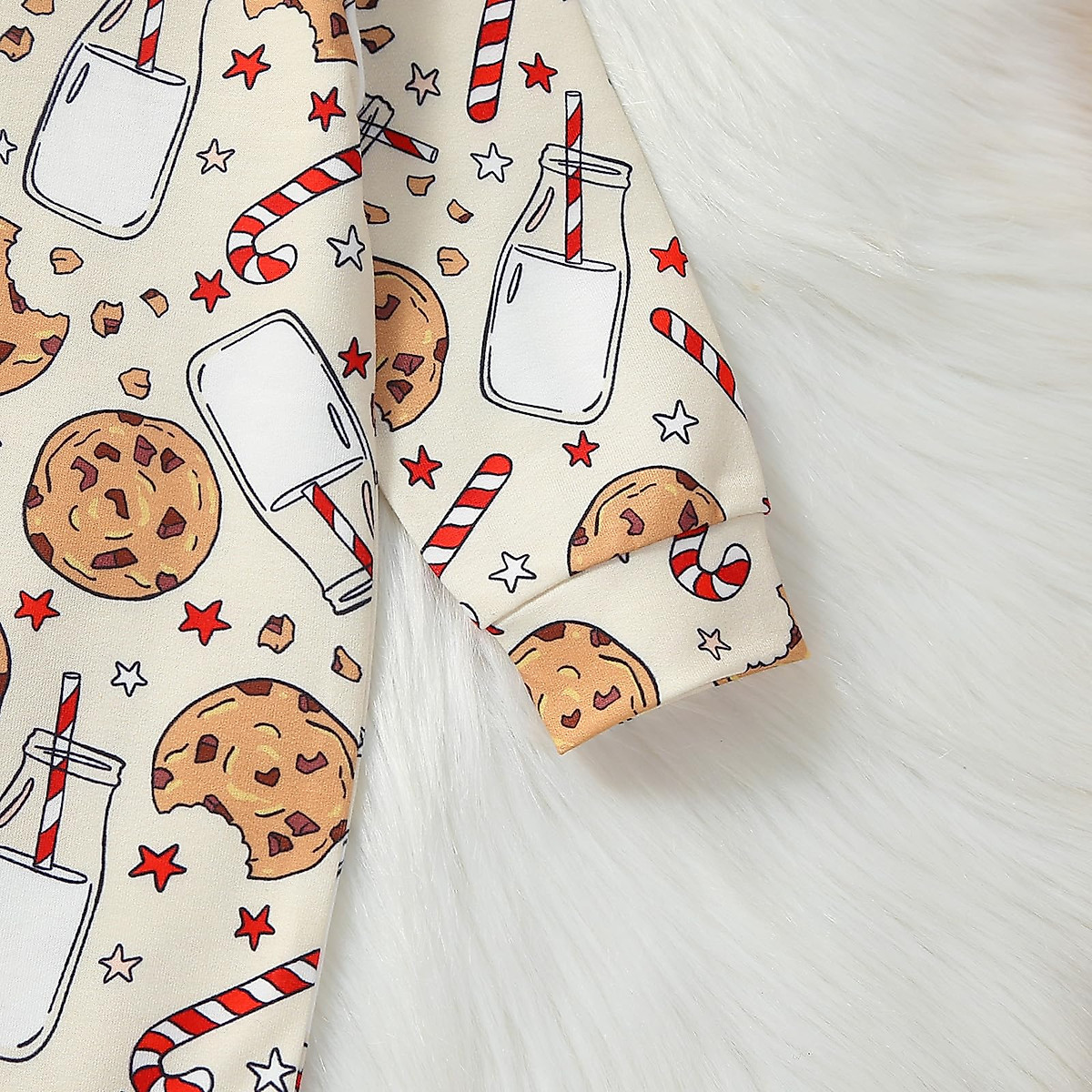 Infant Newborn Baby Girls Floral Sleep Gown Headband Sleepwear Romper Sleeping Bags Outfits (0-3 Months,Candy Cane&Cookie)