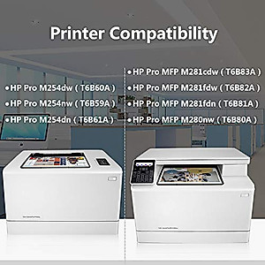 2 Pack 202A | CF500A Toner Cartridge Replacement for HP Color Laserjet Pro M254nw, M254dw, M254dn, MFP M280nw, MFP M281fdn, M281fdw, MFP M281cdw Printer,Sold by TopInk