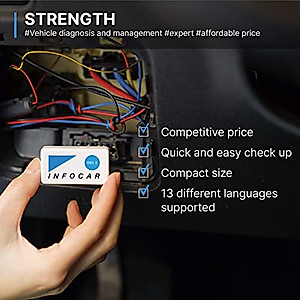 INFOCAR smart scanner, Smart Vehicle Health Monitor, Wireless Bluetooth OBD2 Car Code Reader with App, Car Scan Tool for iPhone and Android