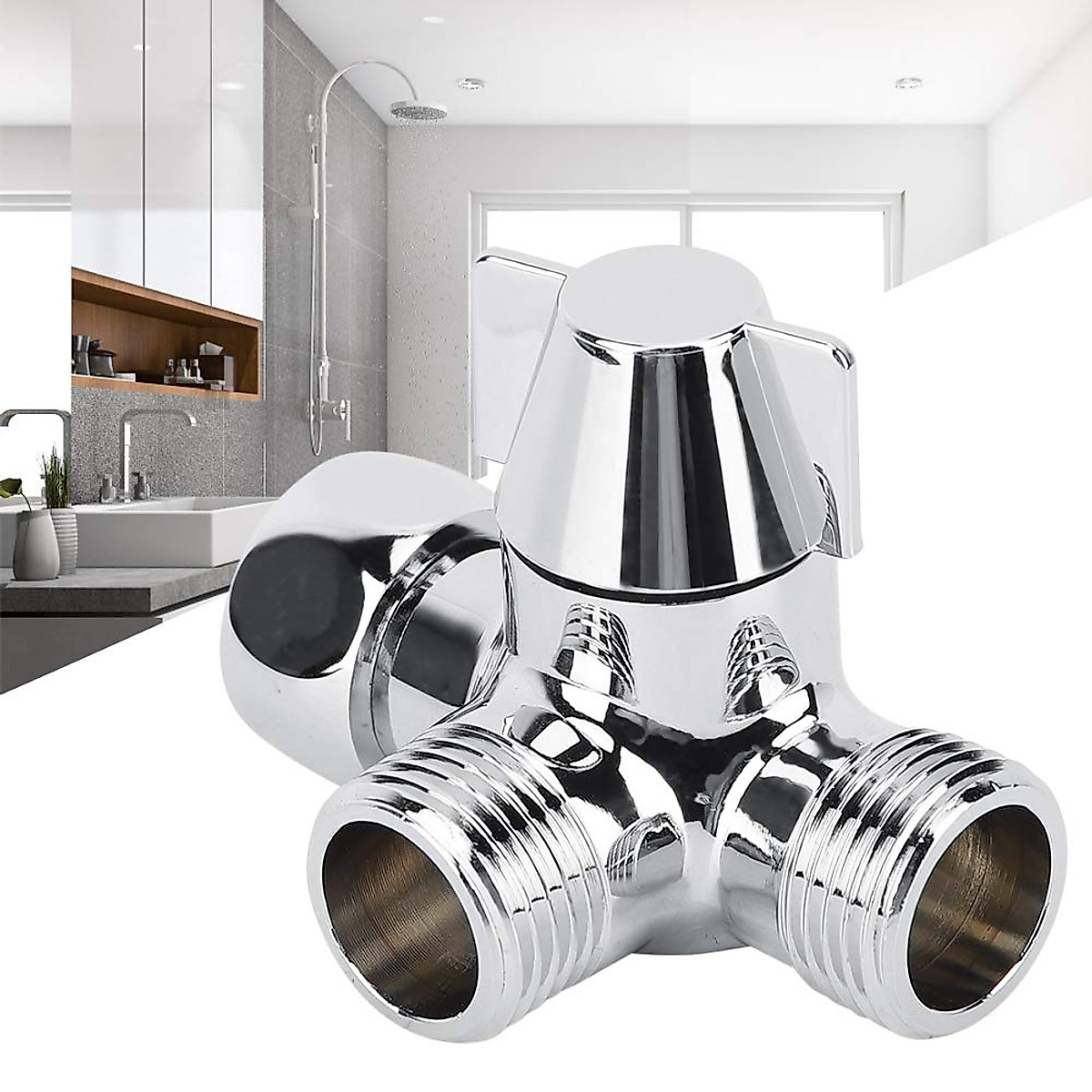 G1/2 Shower Three Way Tshaped A Diverter Connector Toilet Bidet Separator Faucet Splitter for Hroom Use