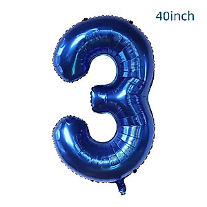 40 inch Navy Blue Number 30 Balloon Giant Large Helium Foil Mylar Number 30 Balloon ，30th Birthday Decoration Balloons ，30th Birthday Party Decoration Supplies (Navy Blue 30)
