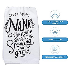 18th Street Gifts Nana Kitchen Towels and Refrigerator Magnet - Nana Gifts from Grandkids - Grandma Gifts from Grandchildren or First Time Grandma Gifts for Nana