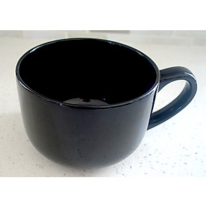 Large Jumbo Ceramic 22oz Mugs for Cappuccino, Coffee, Latte, Cereal, Ice Cream, Etc., Set of 4, Black