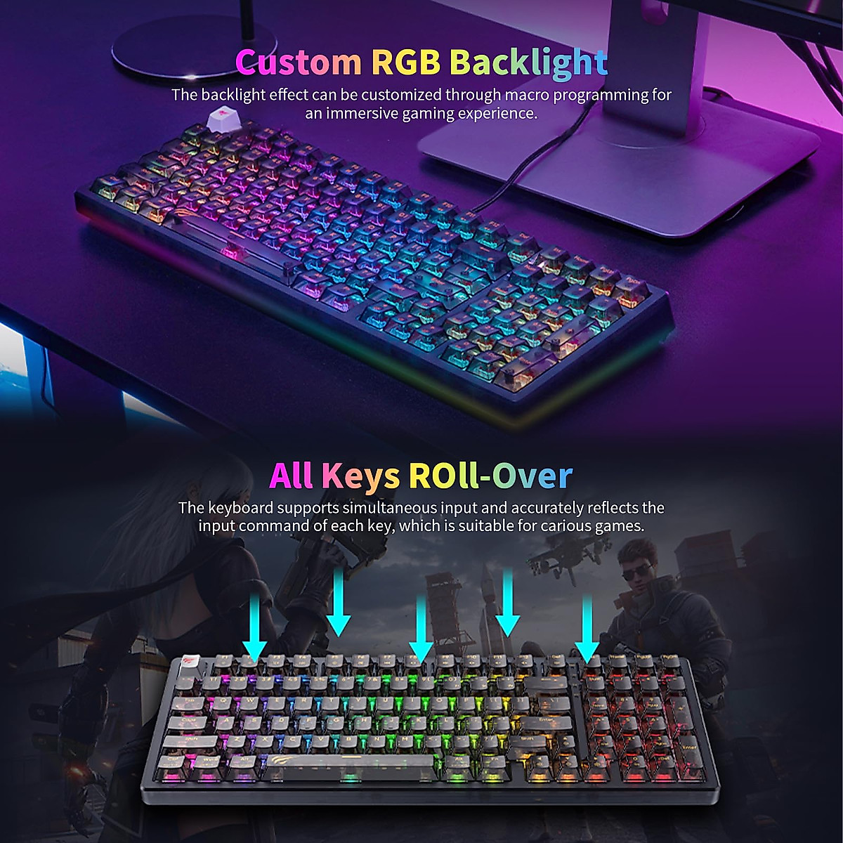 HAVIT KB875L RGB Backlit Mechanical Keyboard