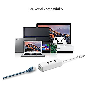 TP-Link USB 3.0 to Ethernet Adapter, Portable 3-port USB Hub with 1 Gigabit RJ45 Ethernet Port Laptop Network Adapter, Supports Win 7/8/8.1/10, Mac OS X (10.6-10.14), Linux OS and Chrome OS