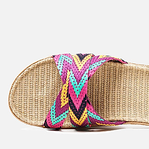 Yuanjay Sandal for Women Slingback Summer Flats Wedge Sandals Open Toe Anti Slip Beach Comfort Walking Slippers Slides Shoes