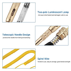 Circuit Tester Light Bulb, 100cm/ 39.3in Cable Length Auto Car Vehicle Circuit Tester DC 6V 12V 24V Light Bulb Voltage Test Pen Pencil with Stainless Probe