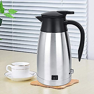 Tyenaza Electric Kettle Car, 12V / 24V 1000ml Car Truck Electric Heated Hot Water Kettle Bottle Hot Water Cup