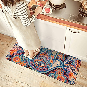 Psychedelic Evil Eye Charm Kitchen Mat Super Cozy Velvet Carpets Non-Slip Kitchen Rug