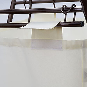 Household Essentials 7172 Rolling Laundry Hamper with Heavy-Duty Canvas Bag | Antique Bronze Frame