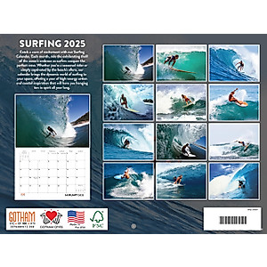 Surfing Calendar 2025 Wall Calendar Waves Monthly Wall Calender 12 Month