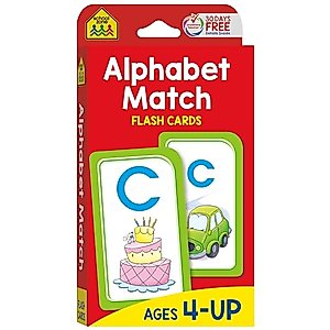 School Zone - Alphabet Match Flash Cards - Ages 4 and Up, Preschool to Kindergarten, ABC's, Letters, Matching, Beginning Sounds, Letter-Picture Recognition, and More