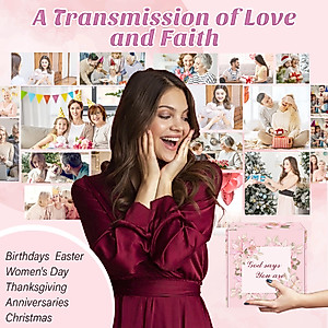 Christian Gifts for Women, Inspirational Gift for Women with Scripture Cards, Cross Necklace, Religious Gift for Thanksgiving, Easter, Birthday, Spiritual Gifts for Woman, Mom, Sister (Pink)