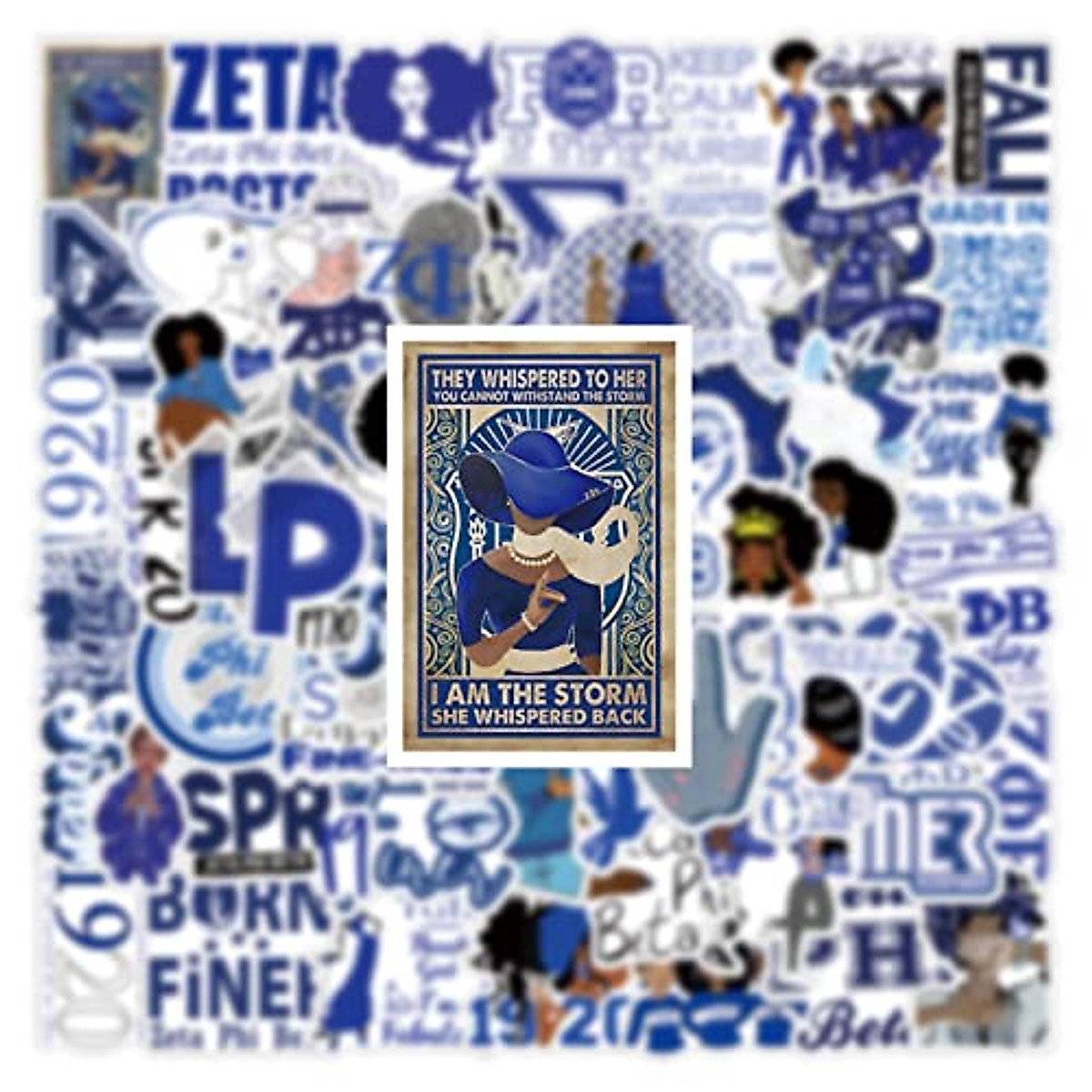 Zeta Phi Beta Sorority Paraphernalia Stickers 60pcs Fellowship Cociety Decals Aesthetic Waterproof Vinyl Pack Stickers for Water Bottle Laptop Cup Kids Adults Teens Girls Phone Skateboard DIY Party