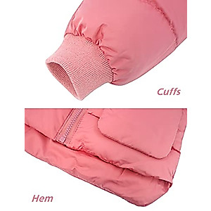 Happy Cherry Toddler Winter Warm Jacket Down Comfortable Coat Hoody Puffer Outwear Cartoon Cotton Hoodies Soft Solid Autumn Jackets Thick Windproof Coat 3-4 Years Pink