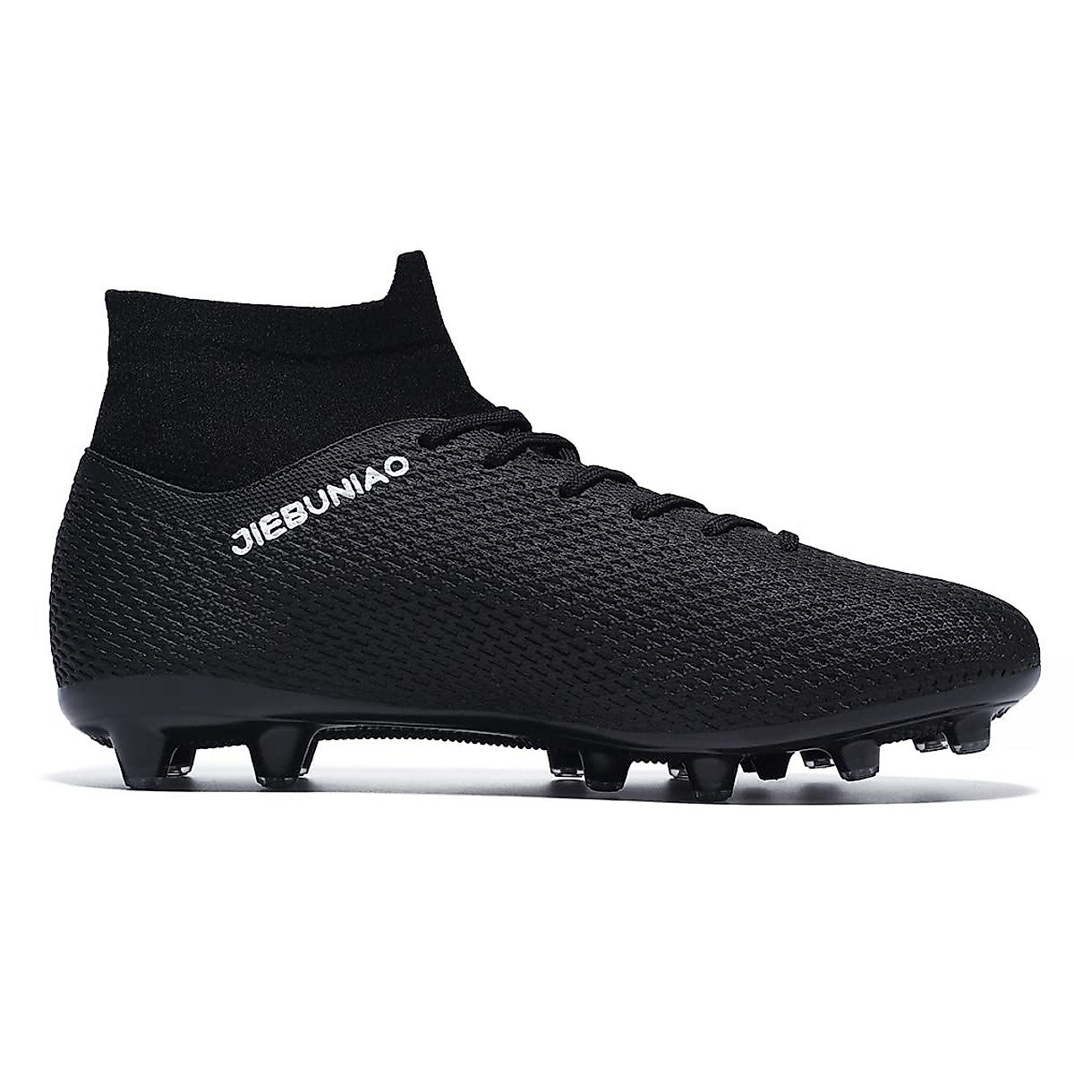 Men's Soccer Cleats Football Cleats for Mens Big Boys High-Top Spikes Shoes for Youth Professional Training Turf Indoor Outdoor Sneaker Black,5