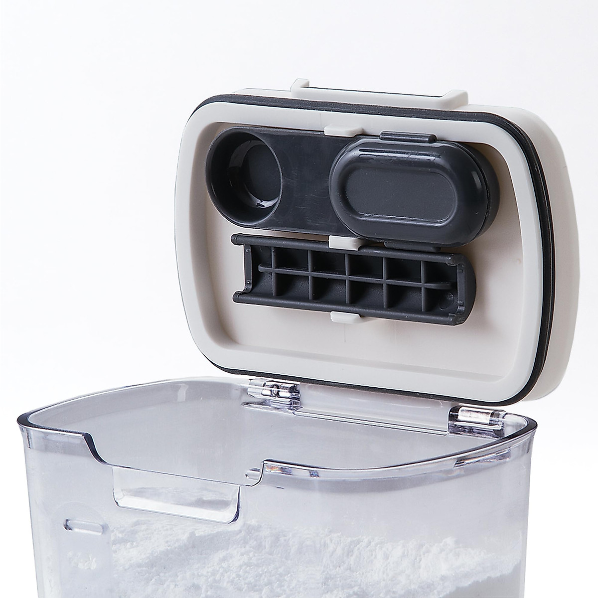 Progressive International Prepworks ProKeeper 2- Piece Kitchen Clear Food Baker's Kitchen Storage Organization Canister Set (Powdered Sugar 1.4-Quart)