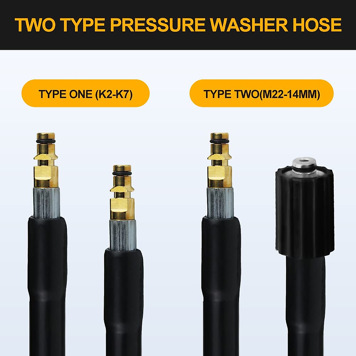 High Pressure Washer Hose Extension and Nozzle for Pressure Washer Fit for Karcher K2 K3 K4 K5 40Mpa/5800Psi Replacement Parts (15m/49ft, Type2)