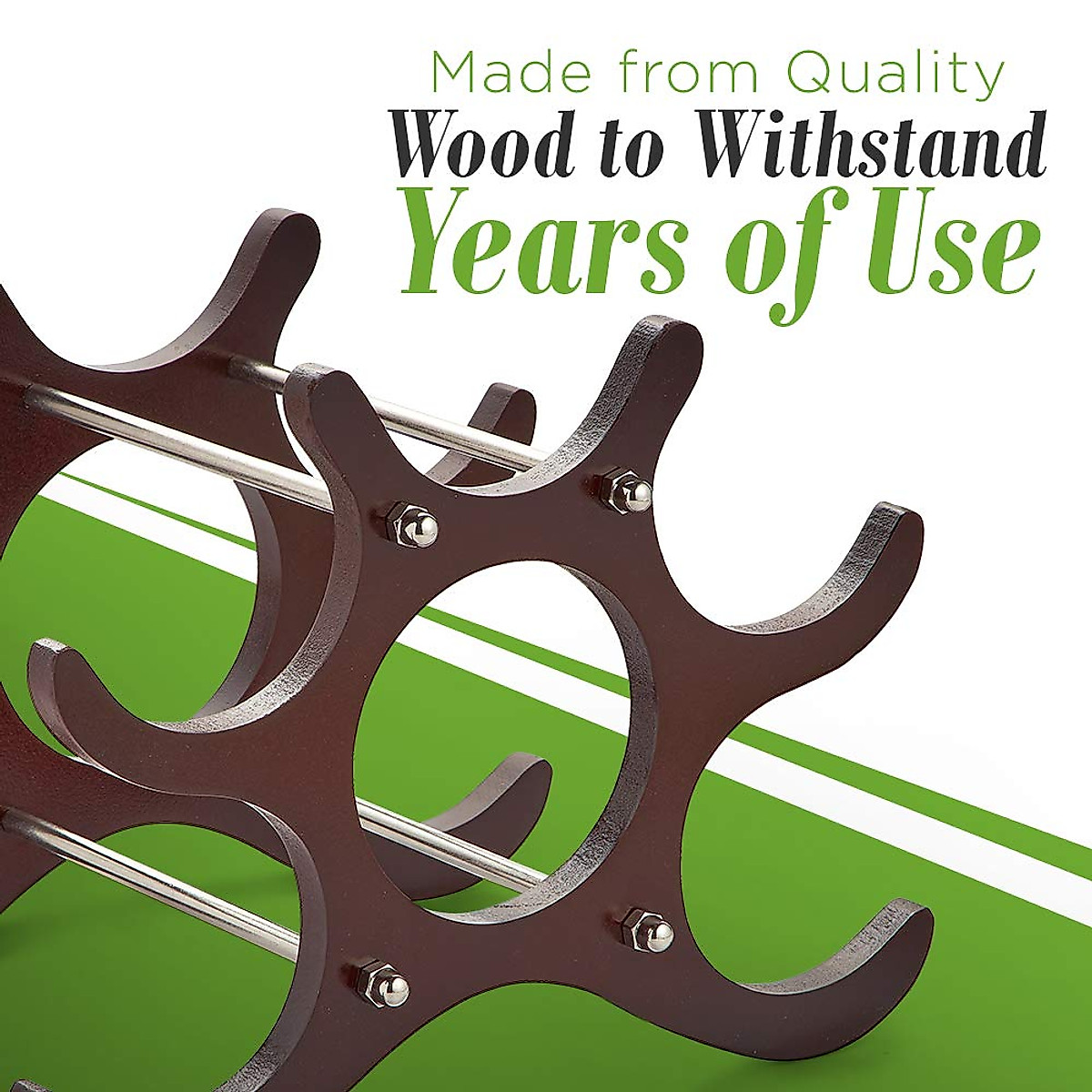 AdirHome Wooden Wine Rack - 6 Bottle (Cherry)