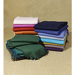 100% Baby Alpaca Wool Blanket Throw Solid Color Design for Bed Couch Sofa Soft Warm Peruvian Alpaca Wool Blankets 72" x 52" (Brown)