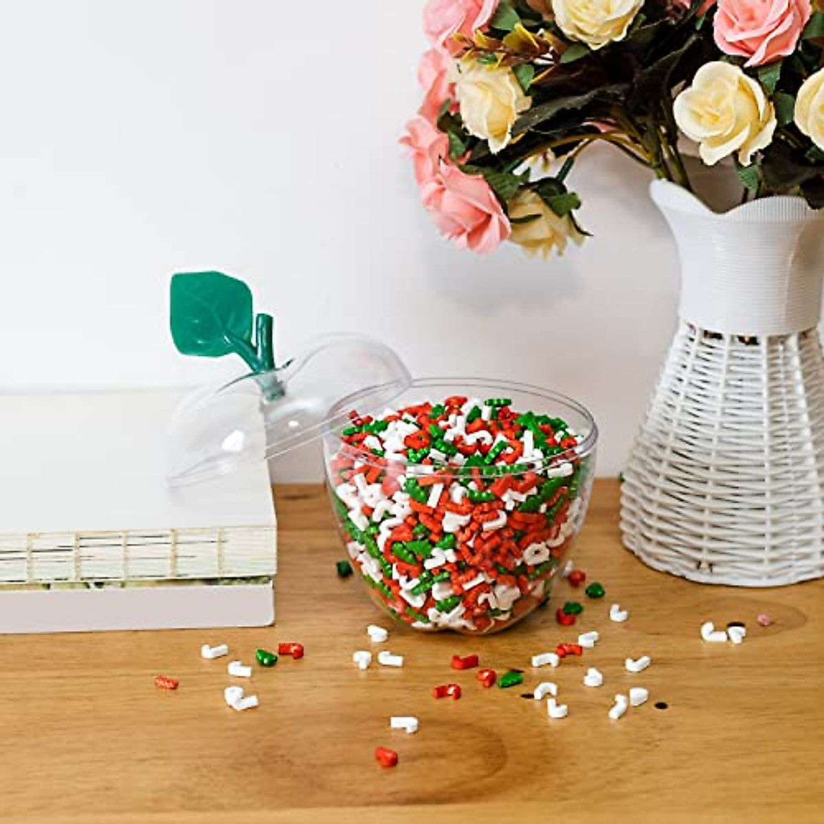 HANZE Large Apple Container, Apple Shaped Candy Toy Gift Filling Containers Jar for Party Wedding Christmas Decorations Party Supplies Favors - Clear