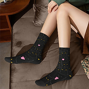 Mcewoel Black Socks for Women Girl Cat Socks for Adults Teenager Men Boys