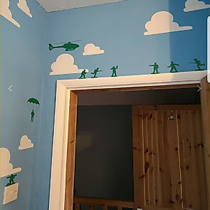 Army Men Wall Stickers Soldier Helicopter for Boy Kids Bedroom Decal Home Decor