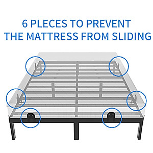 QZXRKEJI 6 PCS Non-Slip Mattress Gripper Gaskets for Bed Frame - Anti-Slip Pads for Metal Beds, Prevents Mattress Sliding, Black