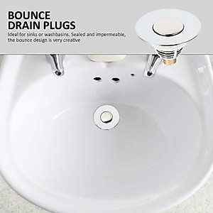 Hemobllo Wash Basin Drainer Filter Water Bathtub Strainer Wash Basin Press Plugs Bathroom Drain Bounce Drain Plug Drain Stoppers Kitchen Sink Drainer Plug Blush Abs Plating Body Washbasin