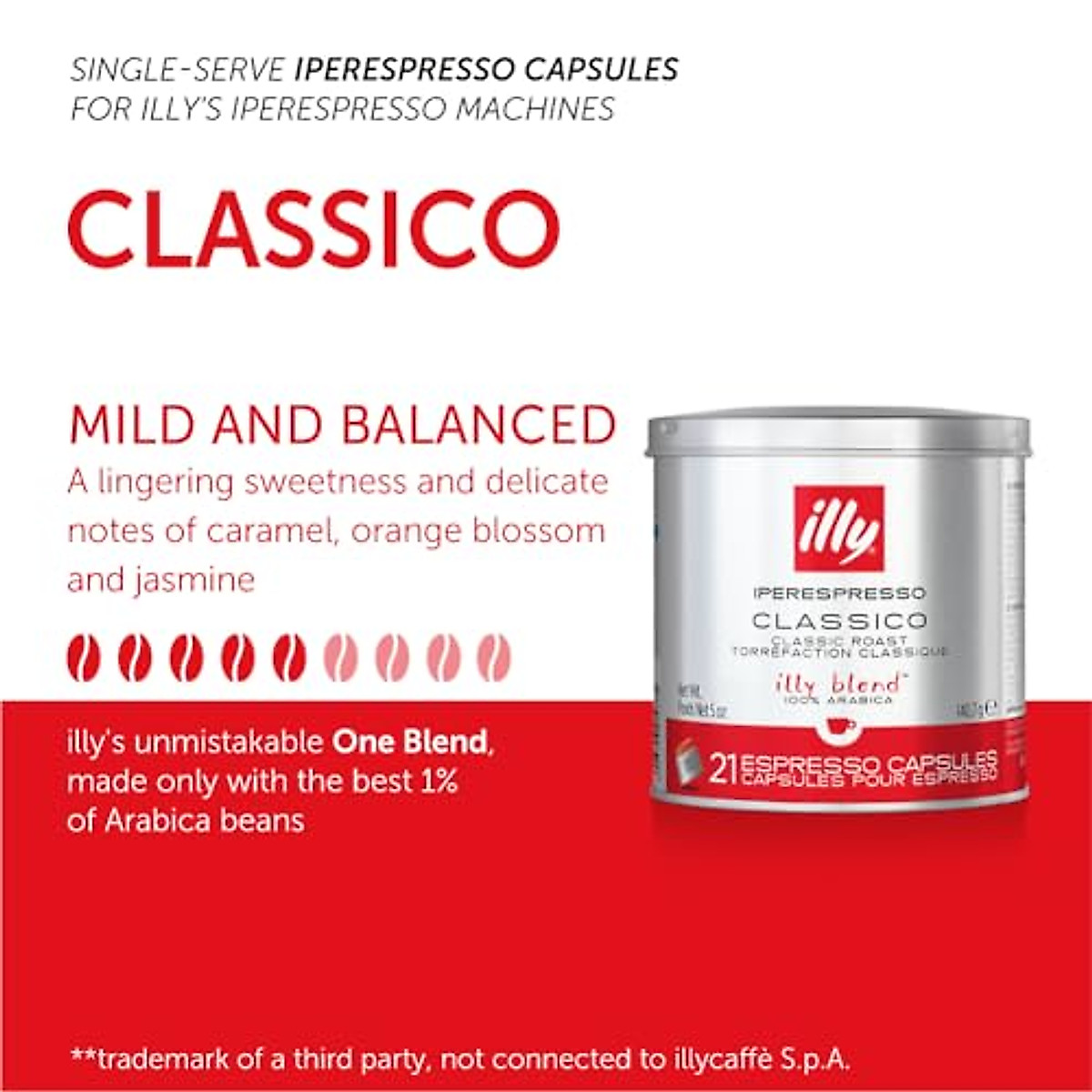 illy Coffee iperEspresso Capsules - Single-Serve Coffee Capsules & Pods - Single Origin Coffee Pods – Classico Medium Roast with Notes of Caramel - For iperEspresso Capsule Machines – 18 Count