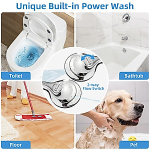 All Metal Bathtub Faucet with Sprayer，Tub Spout with Shower Attachment，10 Settings Hand held Filtered Shower with ON/OFF Pause Switch，Bathtub Faucet with Diverter