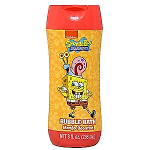 Spongebob Squarepants Bathroom Set for Kids - 5 Pc Bundle with Spongebob Body Wash, Shampoo, Bubble Bath, Plus Stickers, More | Spongebob Bath Supplies