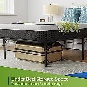 PayLessHere Metal Bed Frame Foldable Metal Platform Mattress Foundation with Support Up to 1000lbs Steel Slats Support Noise Free Heavy Duty Bed Frame Easy Assembly,Twin