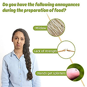 Sukh 270PCS Bamboo Sticks Bulk - Premium Natural Wooden Skewers Bamboo Skewers Wood Sticks for BBQ, Open Fire Pit, Caramel Apples, Hamburger, Fruit, Grilling. Φ=3.5mm, L=15cm