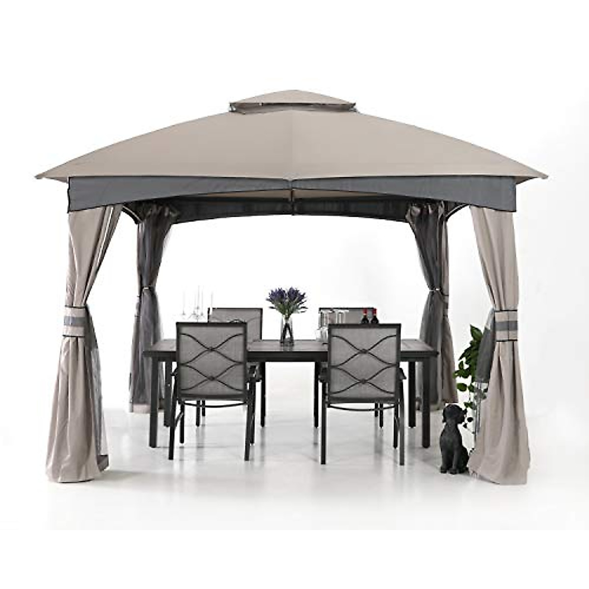 ABCCANOPY 8x8 Outdoor Gazebo - Patio Gazebo with Mosquito Netting, Outdoor Canopies for Shade and Rain for Lawn, Garden, Backyard & Deck (Gray)