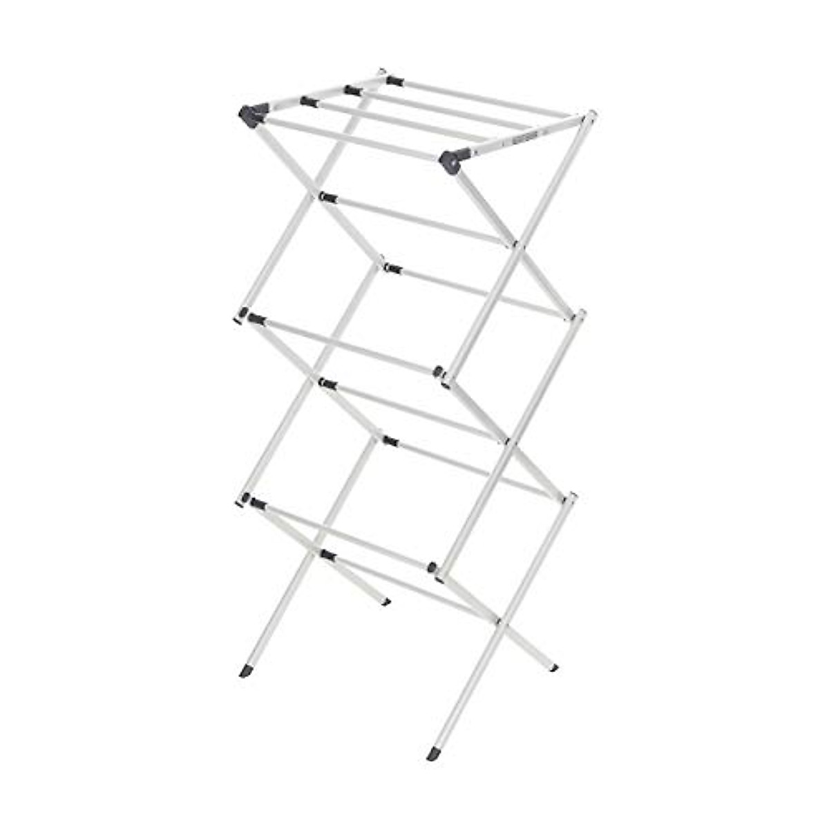 BLACK + DECKER 3 Tier Expandable Collapsing Foldable Laundry Rack for Air Drying Clothing, Space Saving Heavy Duty Lightweight Metal Drying Rack(Gray)