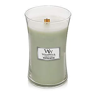 WoodWick Large Hourglass Candle, Whipped Matcha, 21.5 oz,Medium Green (Pack of 2)