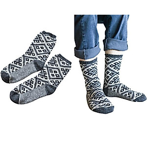 Hand knit socks for men 100% Wool men Warm Woolen Knitted size 9-12.L