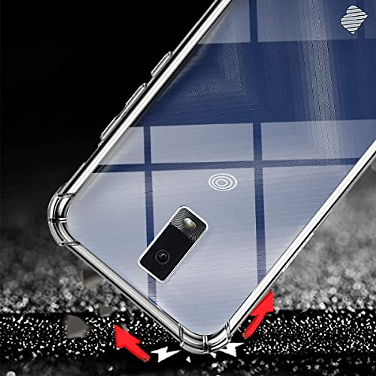 YJROP for BLU View 3 Case with Tempered Glass Screen Protector Transparent Silicone Bumpers Anti-Scratch Shockproof Protective Crystal Clear Phone Case Cover for BLU View 3 B140DL (Clear)