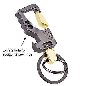 2 Pack Car Key Chain Bottle Opener Keychain for Men and Women (Gun and Gold)