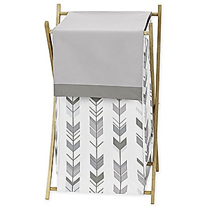 Grey and White Baby Kid Clothes Laundry Hamper for Woodland Arrow Collection by Sweet Jojo Designs