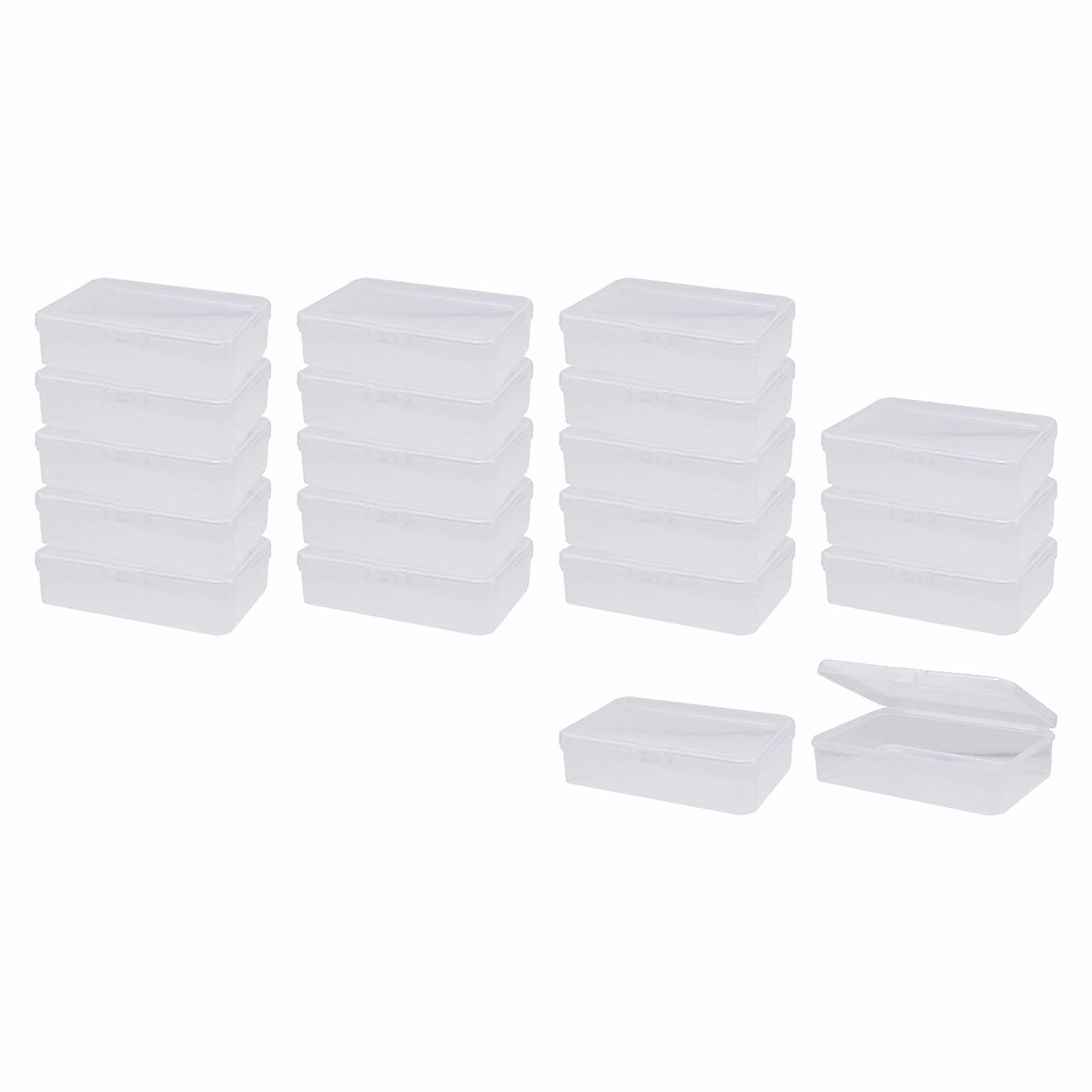Dahszhi 20Pcs Small Plastic Containers with Lids,Mini Transparent Containers Case,3.74 x 2.56 x 1.02 inch /95x65x26mm(LWH)