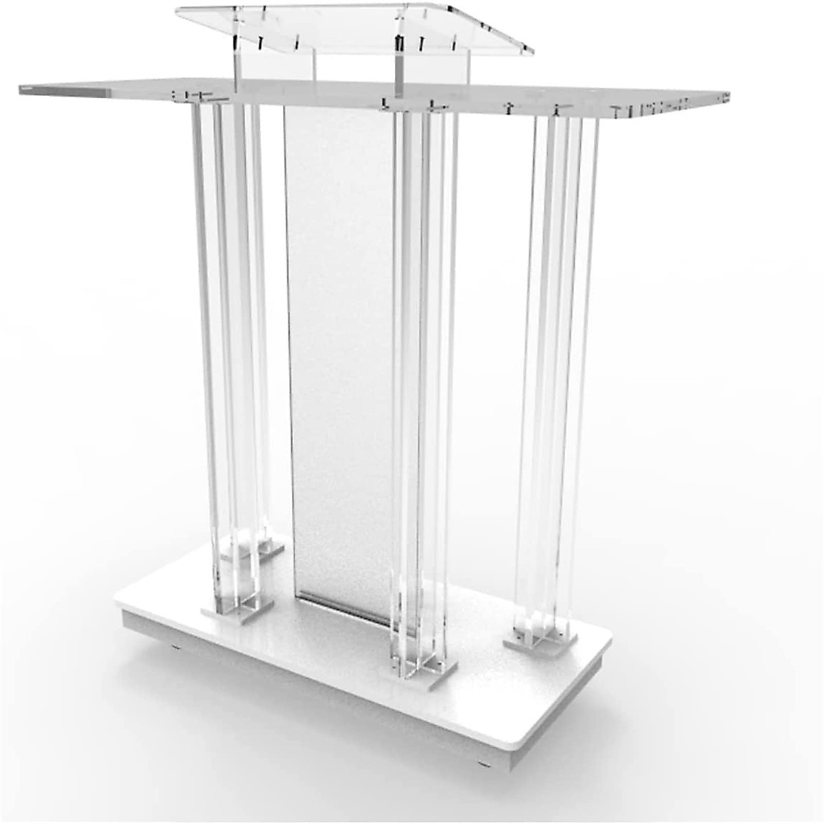 Lectern Podium Acrylic Lectern Pulpit Clear Or Bible Reading Podium Floor with Casters LED Rolling, Conference Room, Church for Your Presentation,Clear
