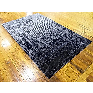Unique Loom Del Mar Collection Area Rug-Transitional Inspired with Modern Contemporary Design, Rectangular 5' 1" x 8' 0", Blue/Navy Blue