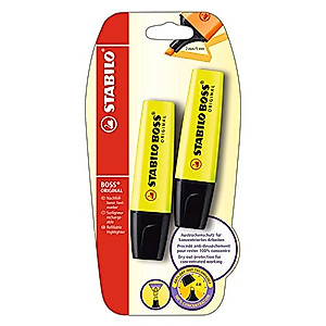 Highlighter - STABILO BOSS ORIGINAL Yellow Pack of 2 (B-10422-10)