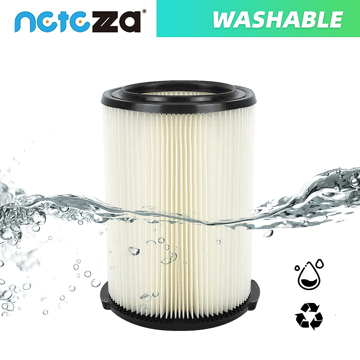Standard Wet/Dry Vac Filter VF4000 for ridged Vacs 5 Gallons and Larger Vacuum Cleaner, Replacement VF4000 Filter,also fit craftsman 17816,1 Pack