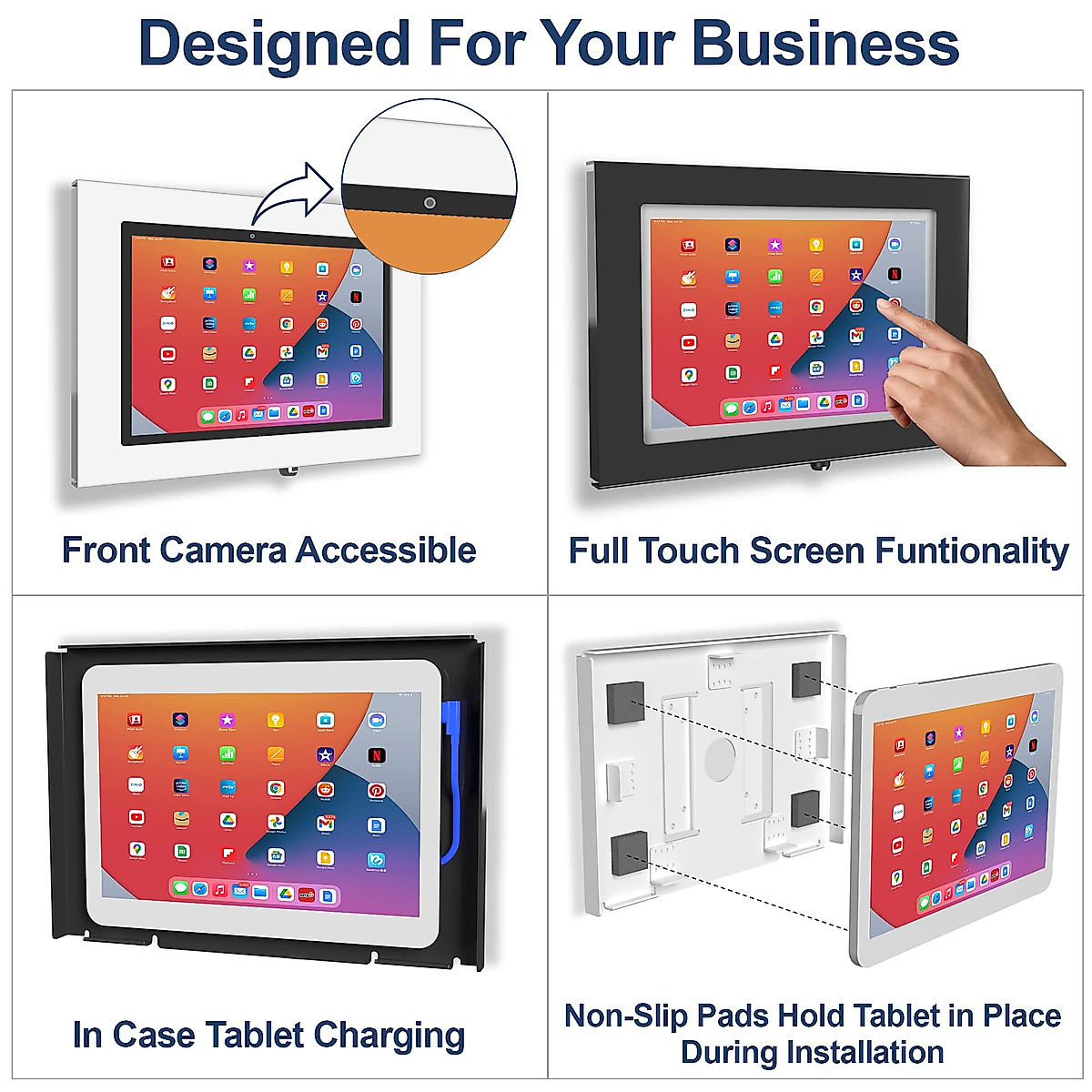 TABcare Locking Security Metal Case for Apple iPad 7 10.2" 2019, iPad 8 2020, iPad 9 2021 Tablet for Kiosk, POS, Store, Show Display (Black, iPad 7/8/9 10.2)