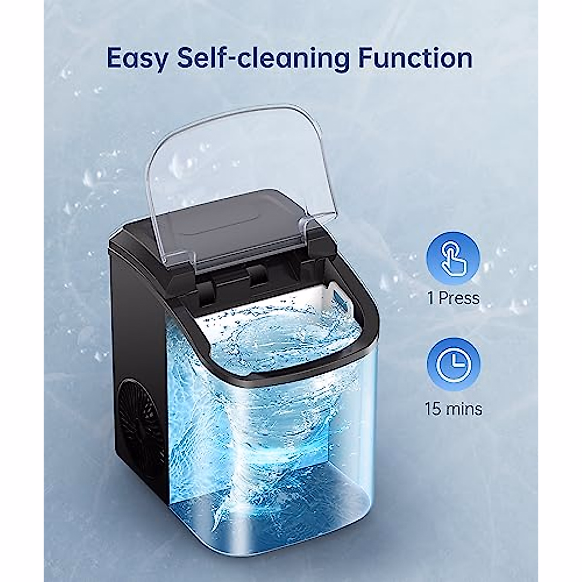 EASYERA Nugget Ice Maker Countertop, Pellet Crushed Chewble Ice Cubes, 33LBS/24H, Compact Self-Cleaning Machine with Ice Bags for Home, Kitchen, RV, Camping