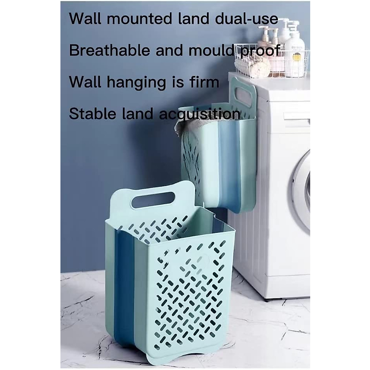 Foldable Plastic Laundry Baskets Wall mounted laundry hamper Waterproof durable and space saving Wall mounted laundry hamper for dorm bedroom bathroom