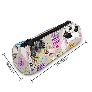 ZCJHGZcz Watercolor French Bulldog Pencil Pouch Bag With Zipper Pencil Bag Organizer Stationery Pouch Makeup Cosmetics Bag for